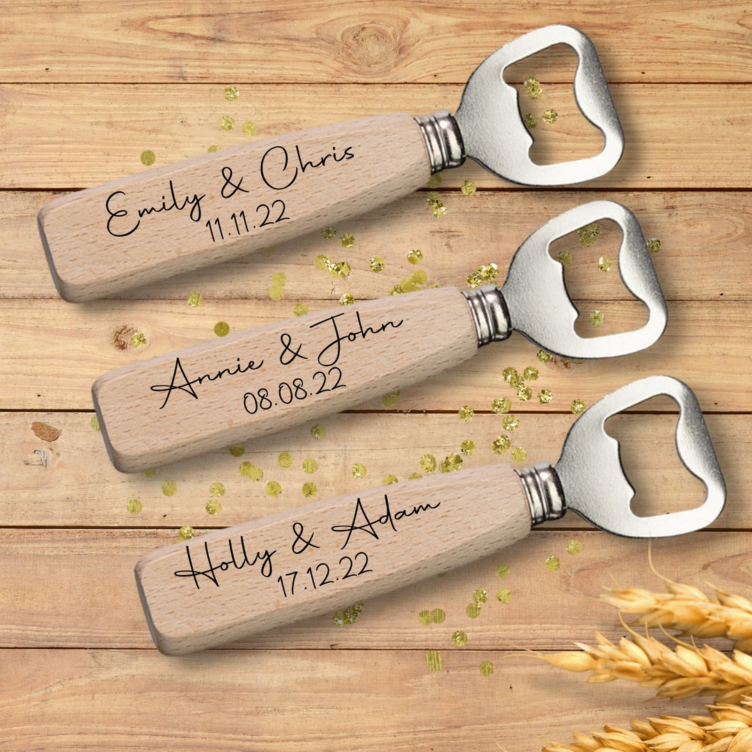 Engraved Wedding Favours Wedding Guests Wooden Bottle Opener - Etsy UK