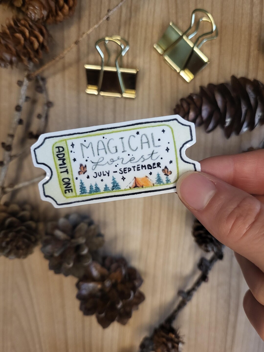 Magical Forest Ticket - Handmade Waterproof Vinyl Sticker - Etsy