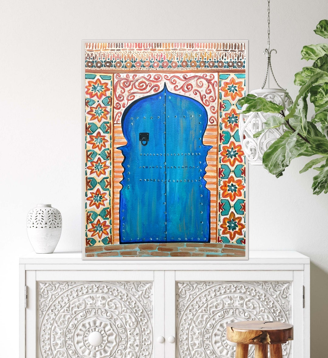 Moroccan Door / Illustration / Art Print / A5, A4/morocco Art Print ...