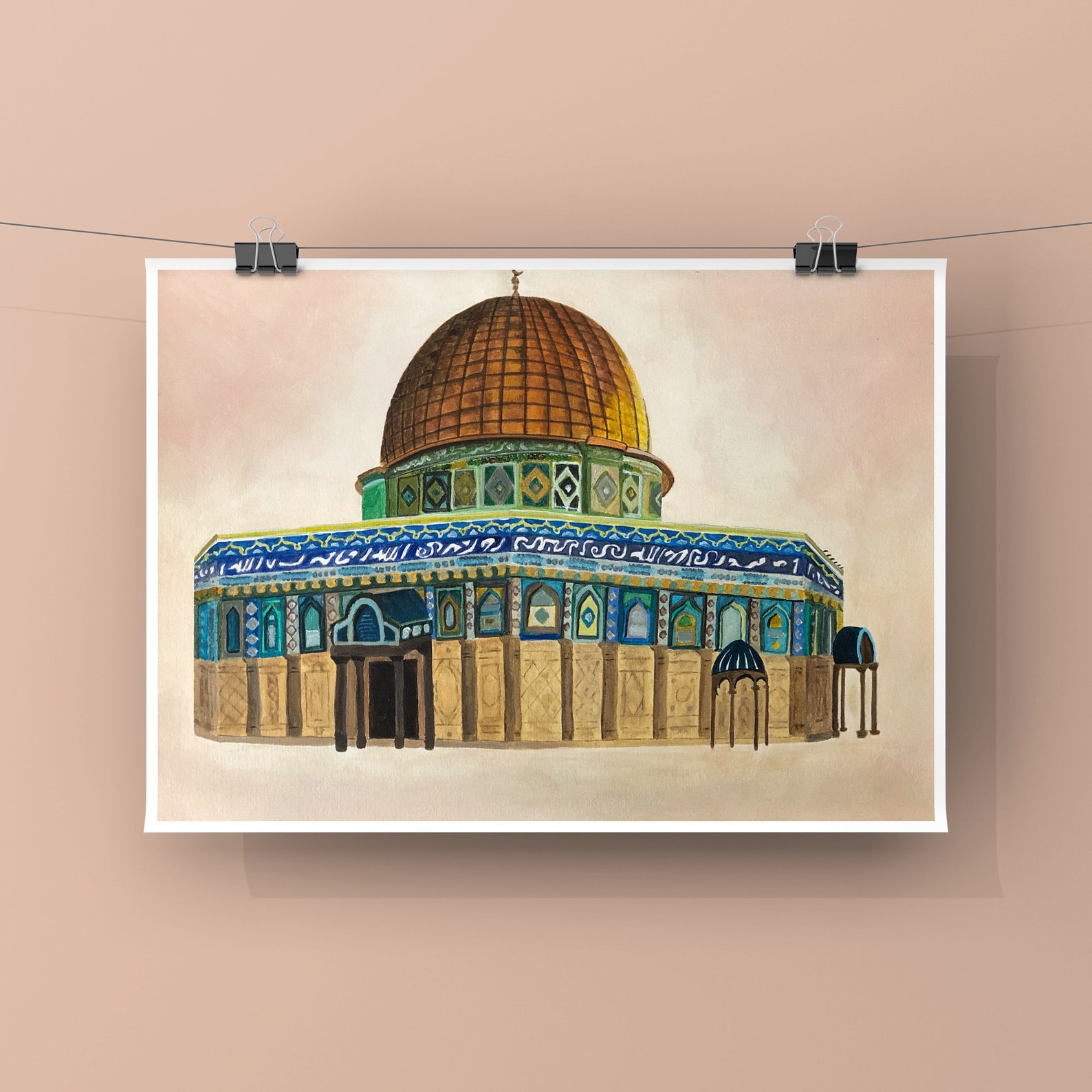 Al Aqsa Mosque Art Print / Masjid Al Aqsa Print / Holy Mosque Print ...