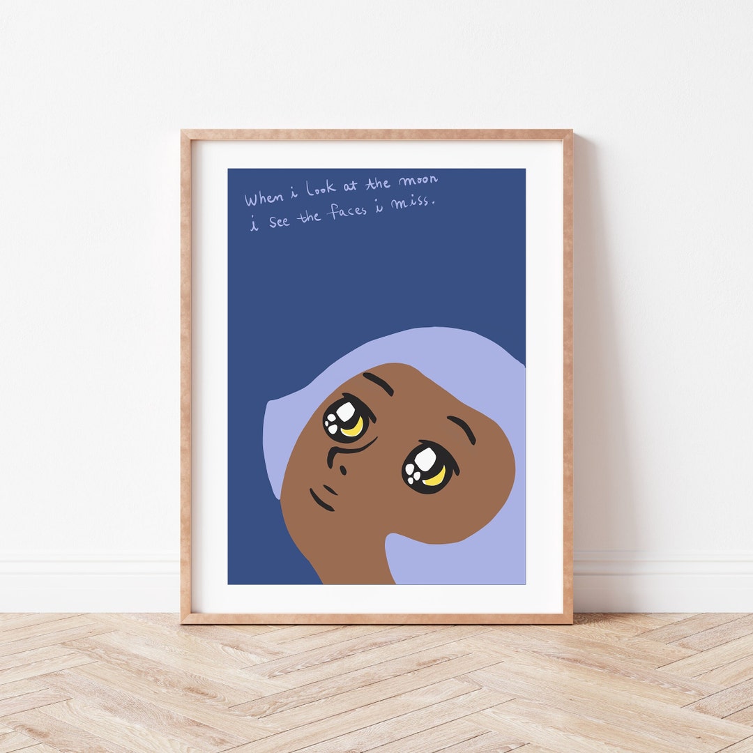 Faces in the Moon, Poster, Printable Wall Art - Etsy