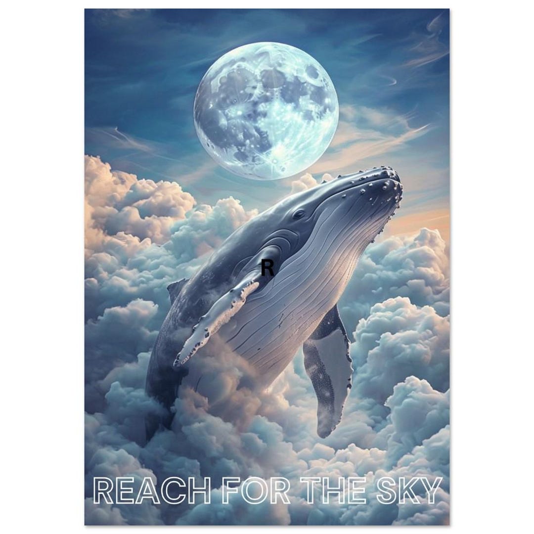 Blue Whale Poster, Inspirational Wall Art, Motivational Print, Nature ...