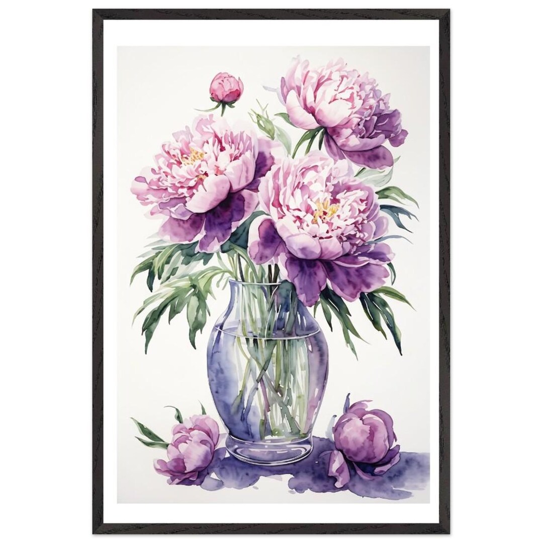 Pink Peonies Print, Floral Wall Art, Botanical Decor, Flower Print - Etsy