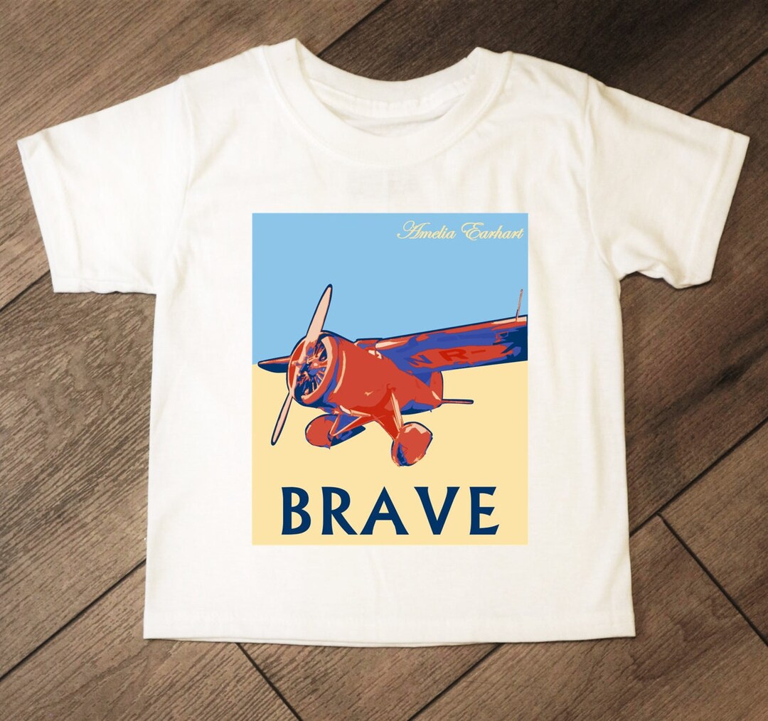 Brave Amelia Earhart Plane Printable Graphic for Feminist T-shirt ...