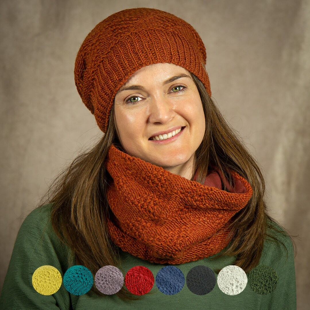 Strick Loop aus Wolle "Modell Nina" komplett mit Fleece gefüttert ...