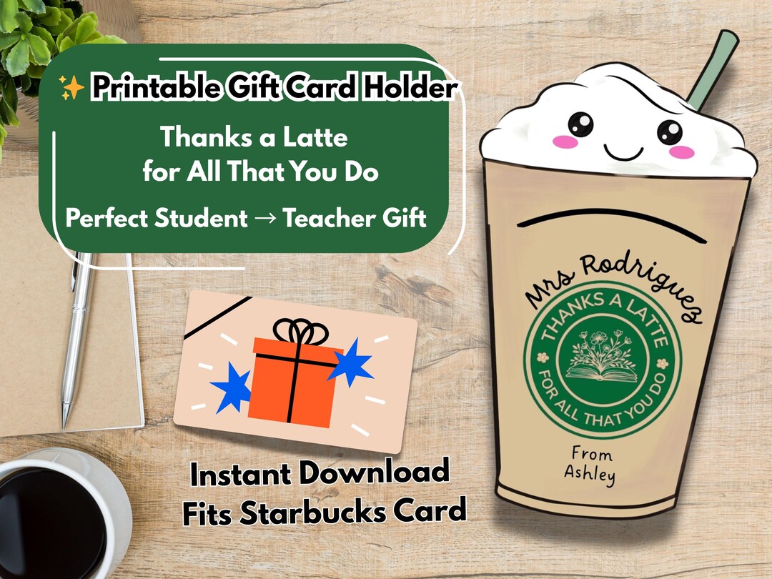 Thanks a Latte Gift Card Holder | Teacher Appreciation | Student to ...