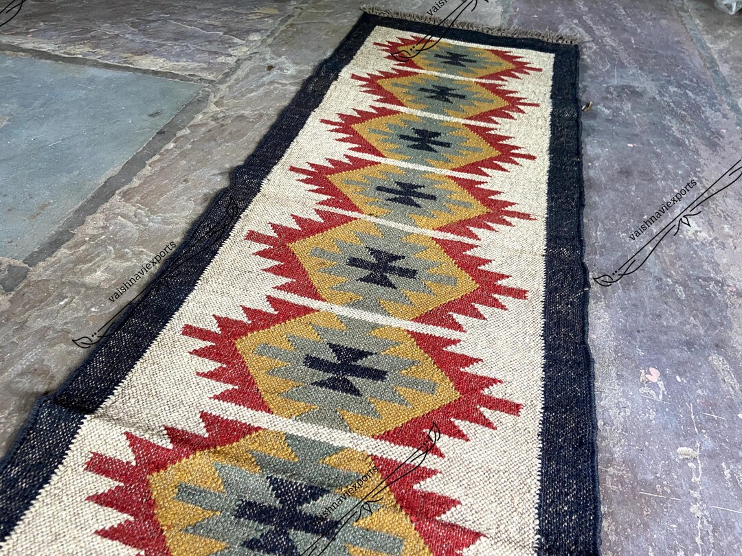 Handwoven Kilim Stair Runner: Vintage Wool Jute Rug, 2x28 Runner - Etsy