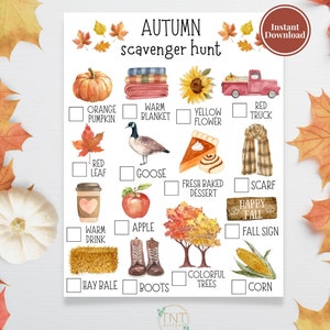 Printable Fall Autumn Scavenger Hunt Outdoor Games - Etsy