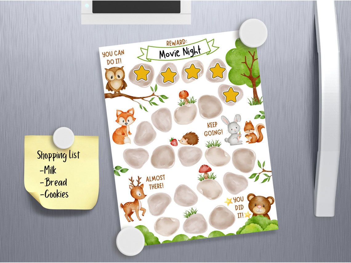 Printable Reward Chart Woodland Animals Reward Chart for - Etsy