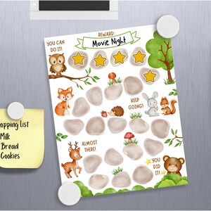 Printable Reward Chart Woodland Animals Reward Chart for Kids Chore ...