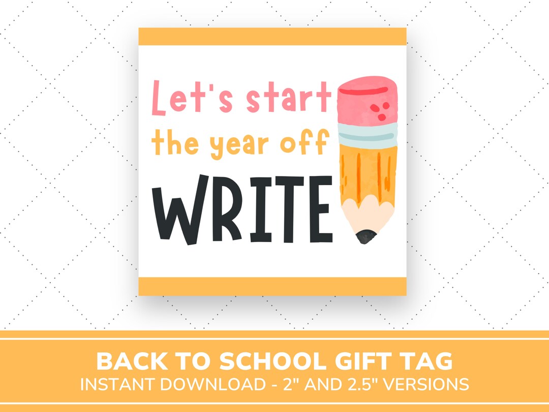 Back to School Tag Happy First Day of School Printable Teacher Gift Tag ...