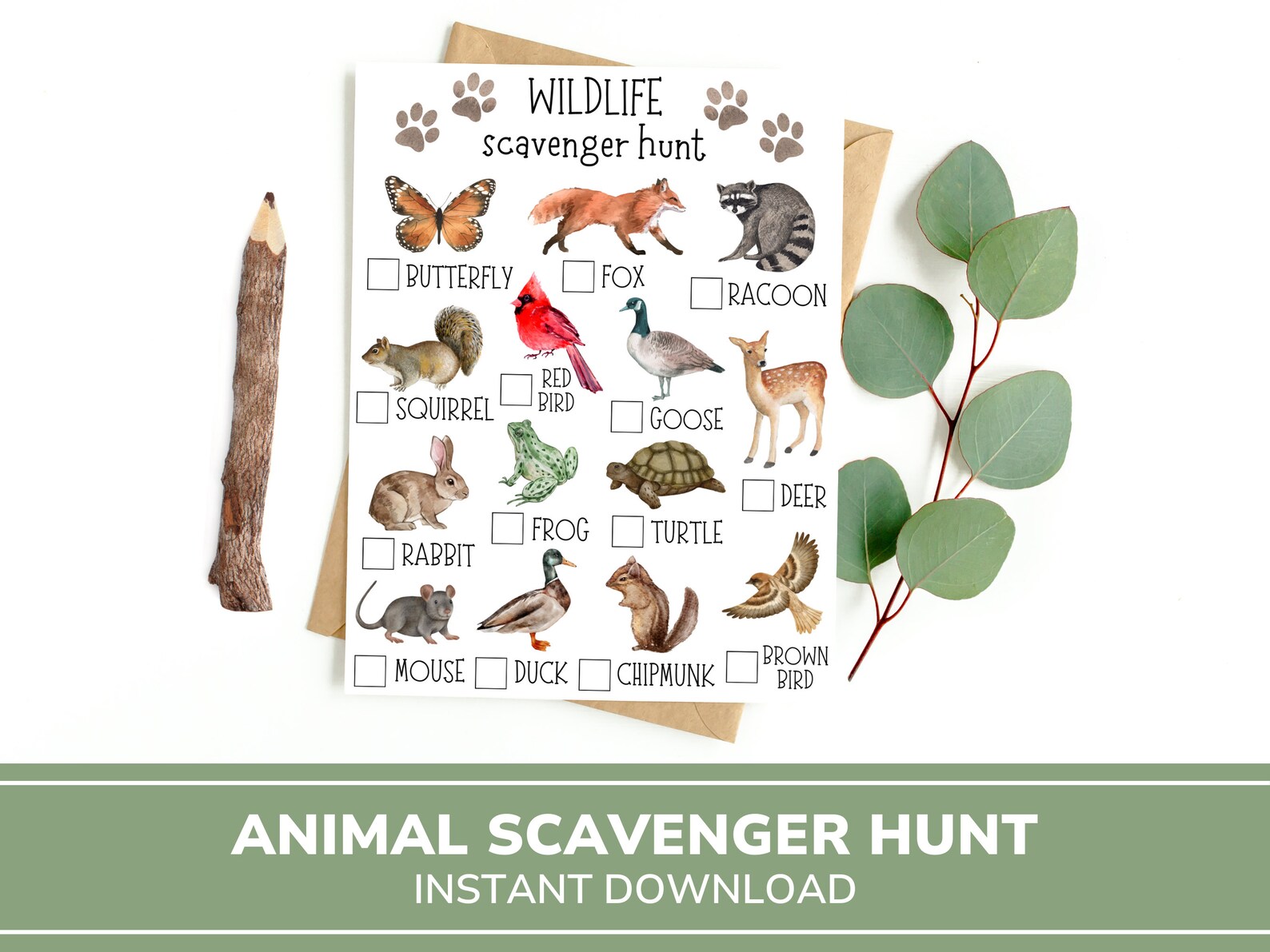 Animal Scavenger Hunt Printable Scavenger Hunt Nature Scavenger Hunt ...