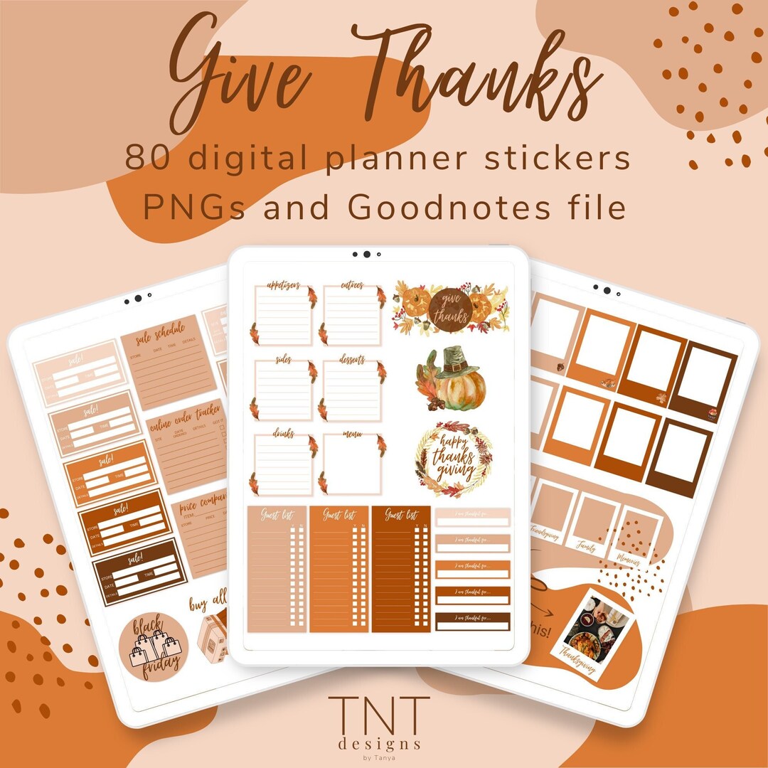 Thanksgiving Digital Stickers | Black Friday | Fall Digital Stickers ...