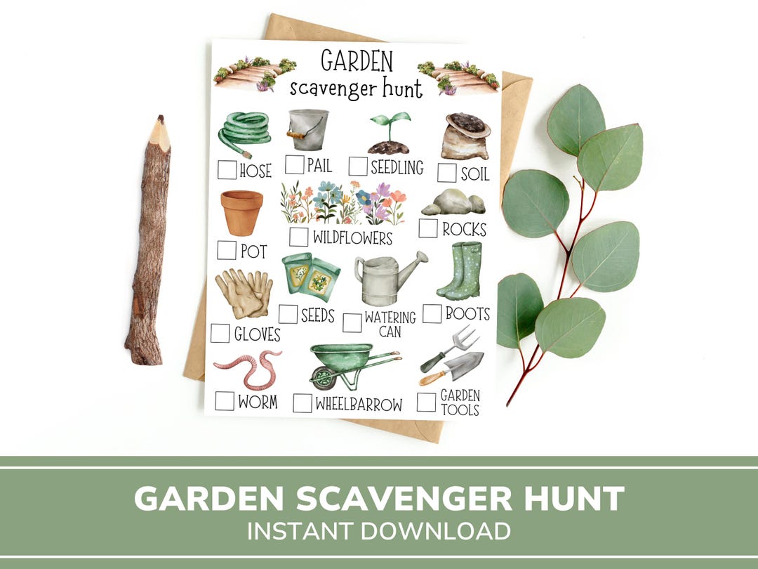 Printable Garden Scavenger Hunt | Kids Outdoor Scavenger Hunt ...