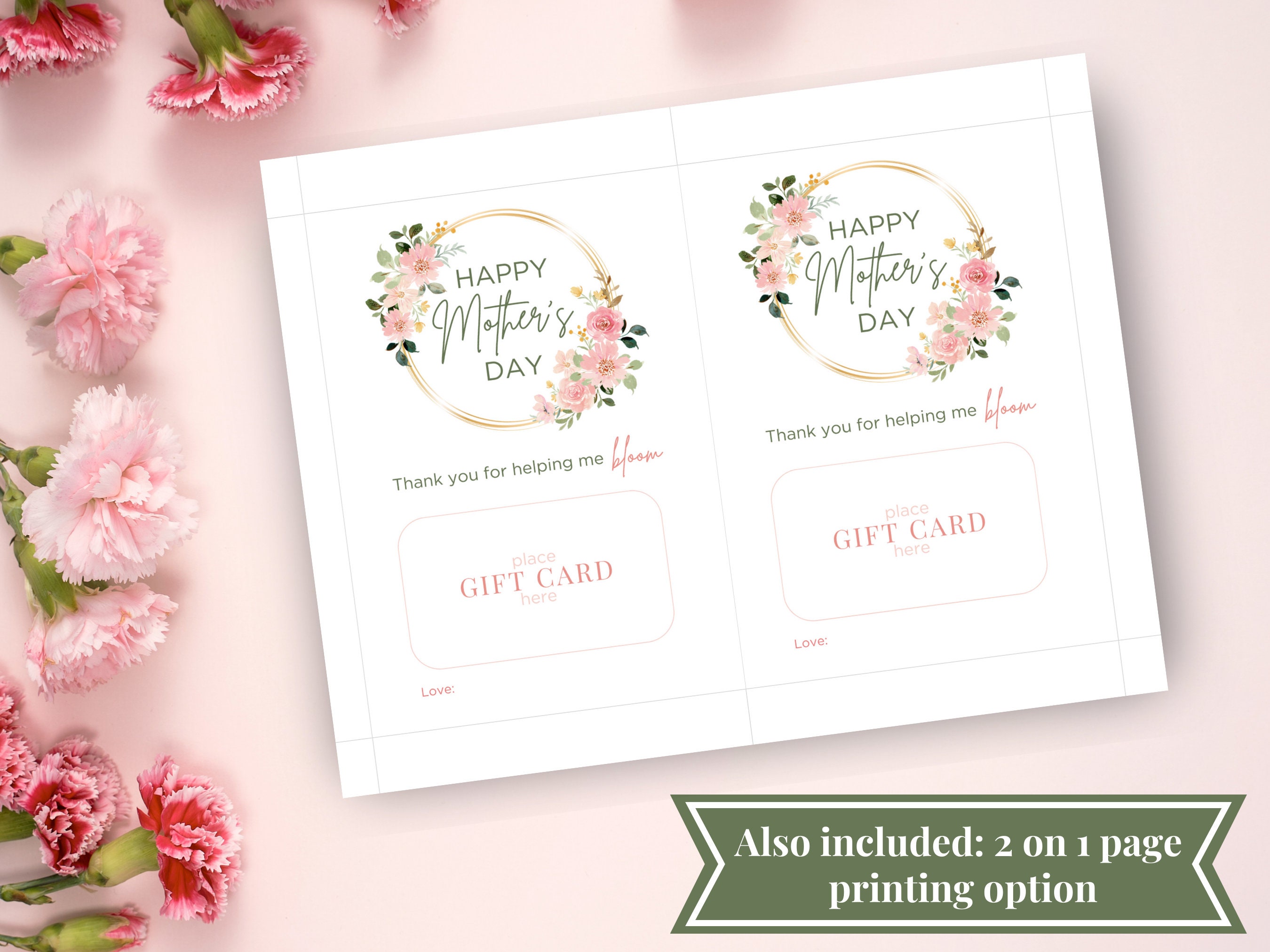 Printable Mothers Day Gift Card Holder | Last Minute Gift for Mom ...