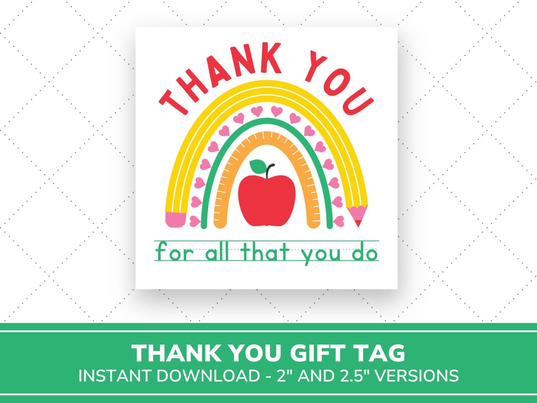 Teacher Appreciation Printable Tags | Printable Teacher Gift Tag ...