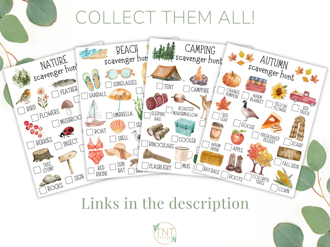 Printable Fall Autumn Photo Scavenger Hunt | Outdoor Games | Fall Games ...