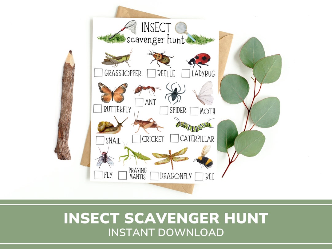 Bug Scavenger Hunt | Printable Scavenger Hunt | Nature Scavenger Hunt ...