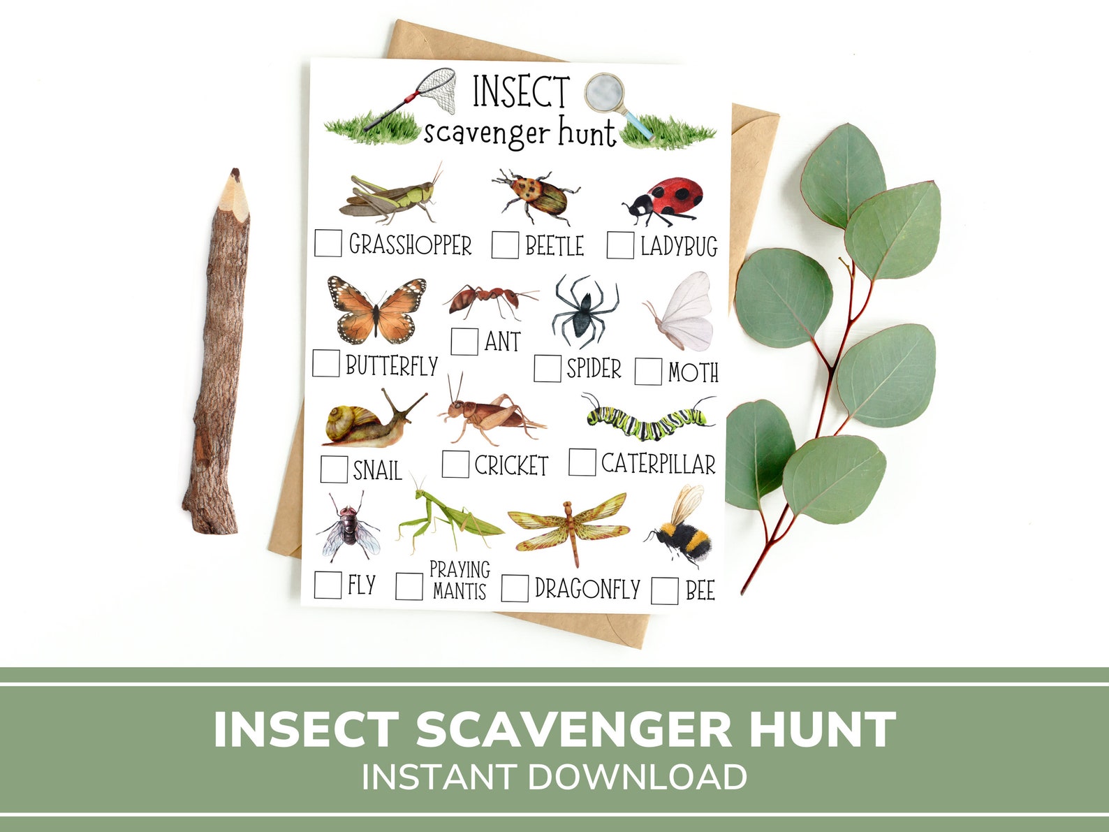 Bug Scavenger Hunt | Printable Scavenger Hunt | Nature Scavenger Hunt ...