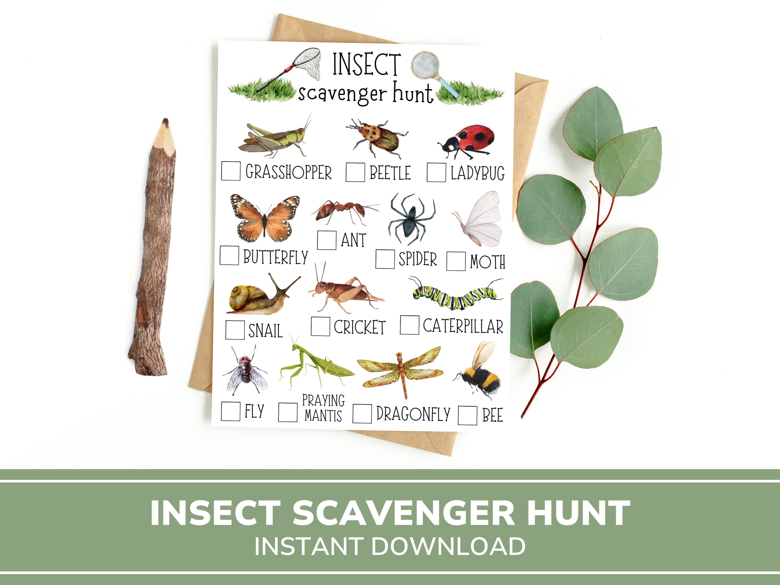 Bug Scavenger Hunt | Printable Scavenger Hunt | Nature Scavenger Hunt ...