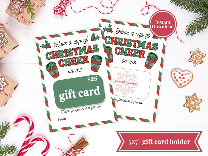 Printable Gift Card Holder | Gift Card Holder Christmas | Coffee ...