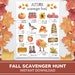 Printable Fall Autumn Scavenger Hunt | Outdoor Games | Printable Game ...