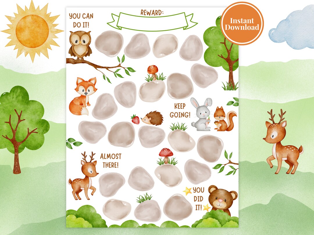 Printable Reward Chart Woodland Animals Reward Chart for - Etsy