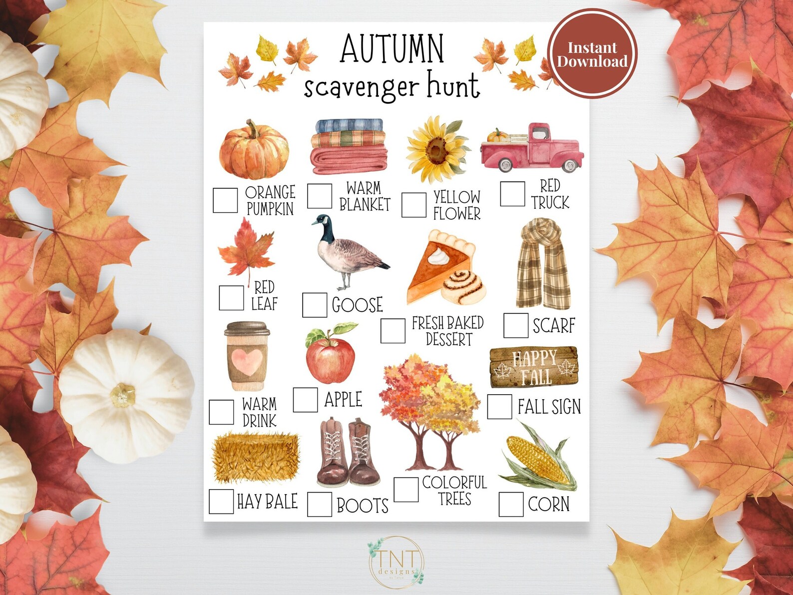 Printable Fall Autumn Scavenger Hunt Outdoor Games - Etsy