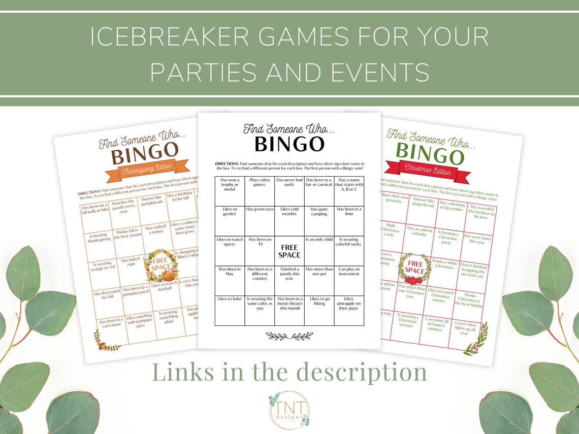 Find Someone Who Bingo Game | Find the Guest | Conversation Starter ...