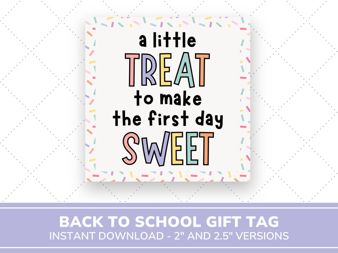 Back to School Tag Happy First Day of School Printable Teacher Gift Tag ...