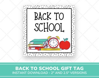 Back to School Tag Happy First Day of School Printable Teacher Gift Tag ...