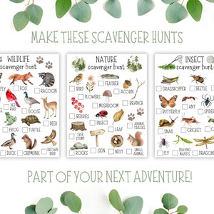 Printable Nature Scavenger Hunt Bundle | Kids Outdoor Scavenger Hunt ...