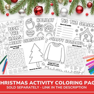 Printable Christmas Coloring Placemat | Personalized Gift for Kids ...