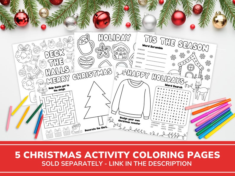 Printable Christmas Coloring Placemat | Personalized Gift for Kids ...