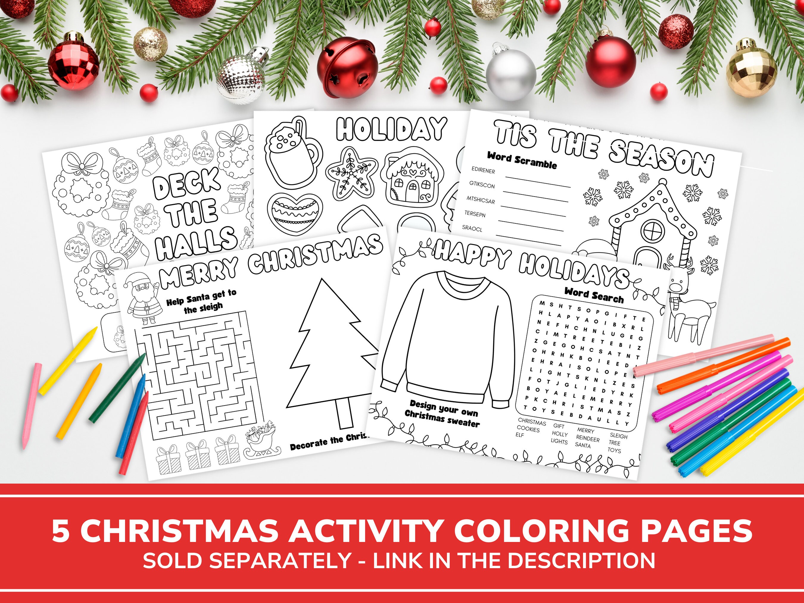 Printable Christmas Coloring Placemat | Personalized Gift for Kids ...