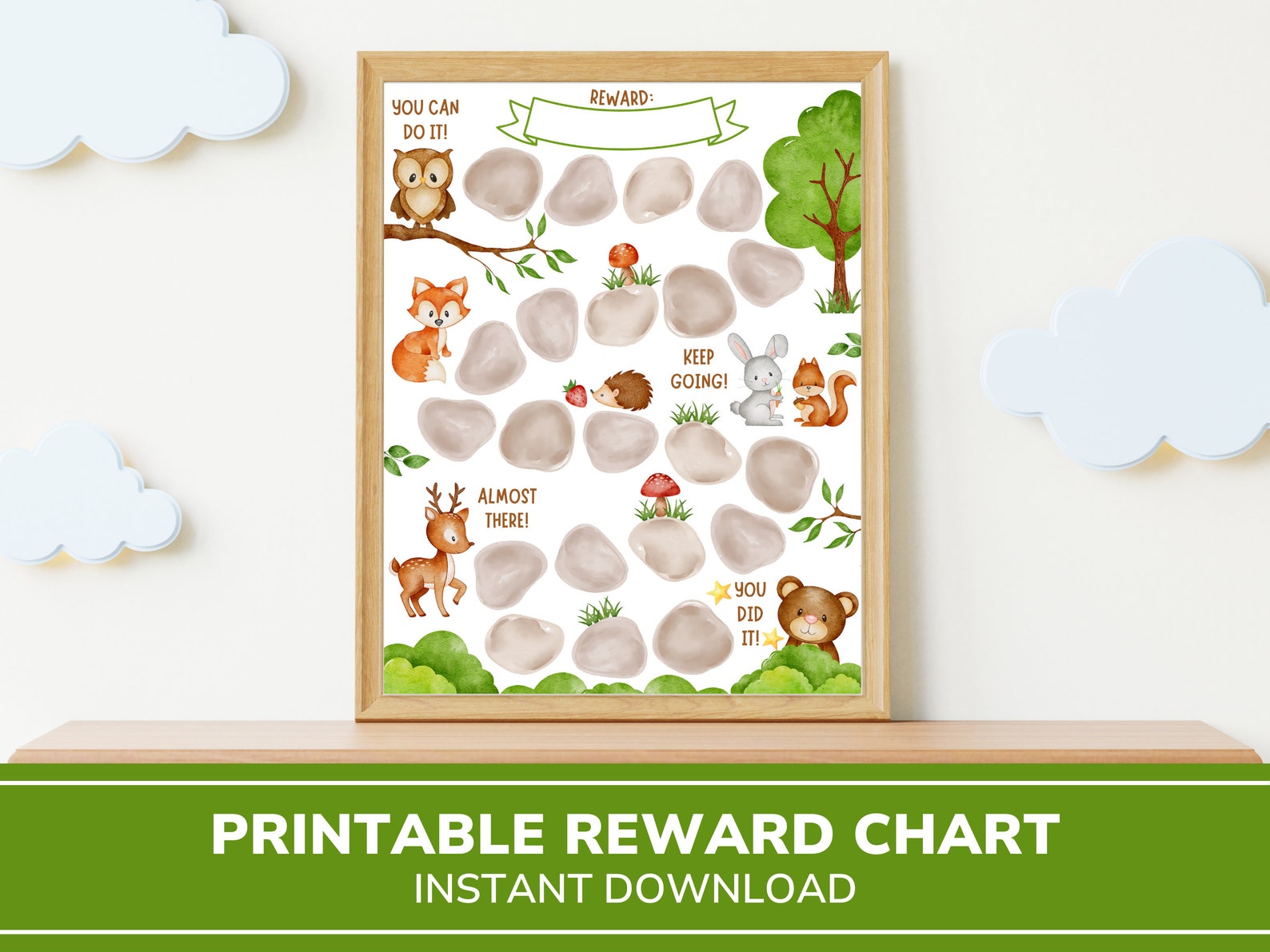 Printable Reward Chart Woodland Animals Reward Chart for Kids Chore ...