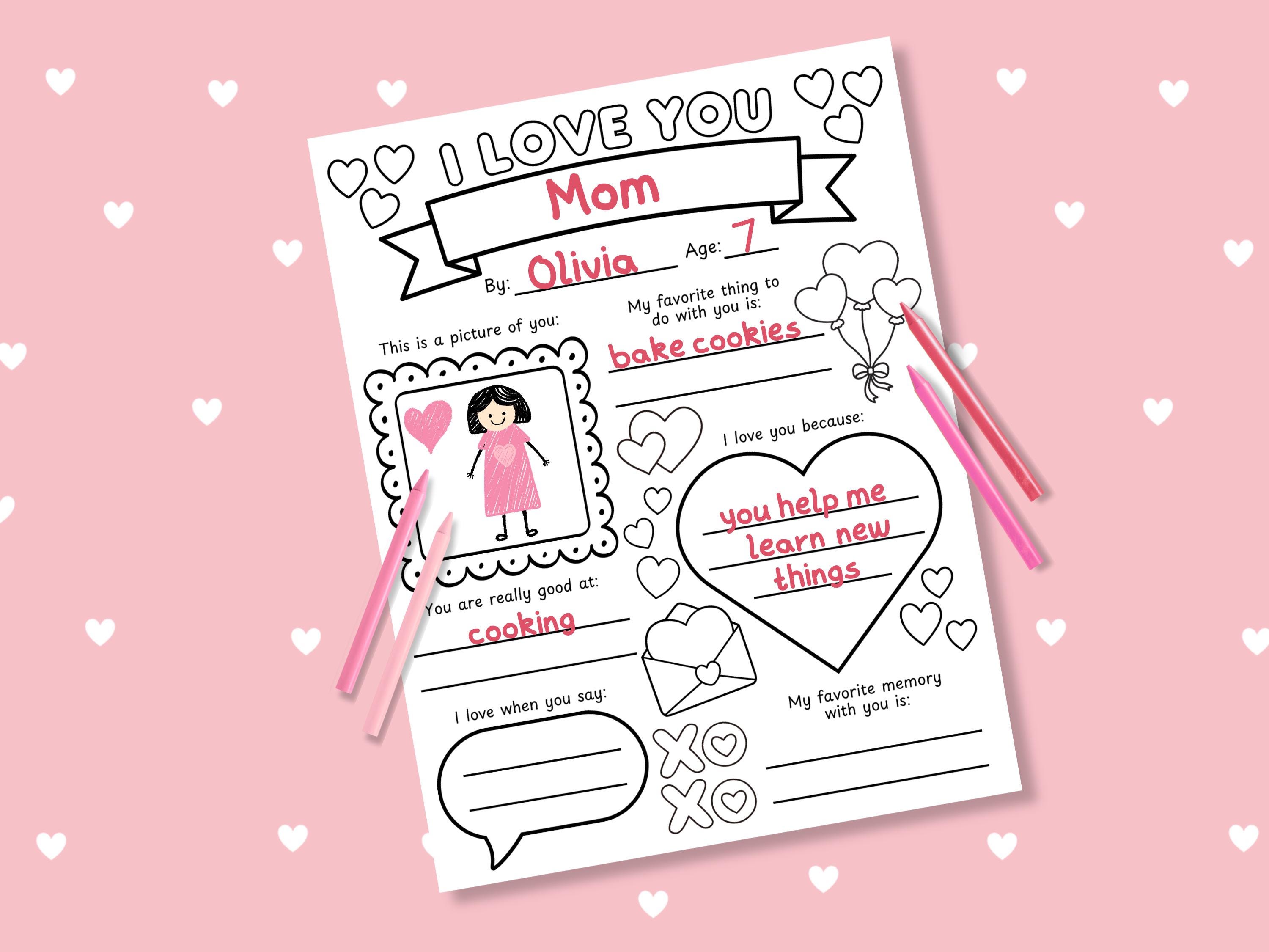 I Love You Activity Page | DIY Gift From Kids | Valentine's Day ...