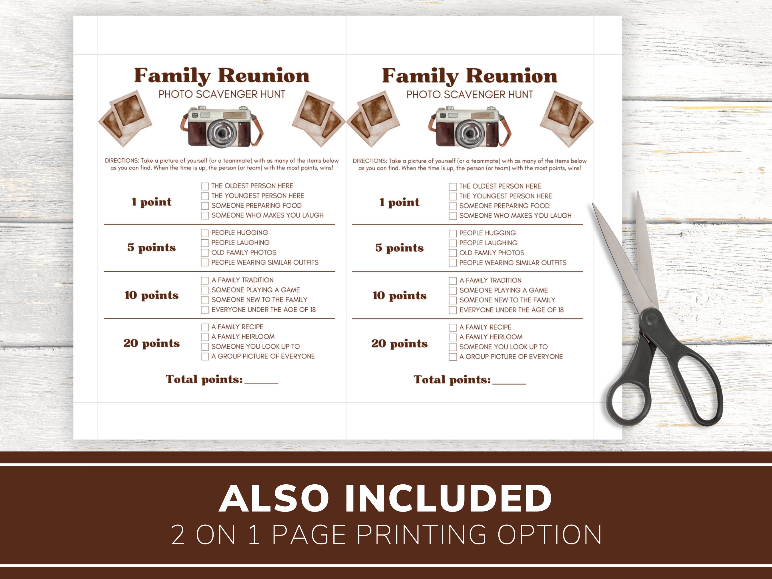 Family Reunion Photo Scavenger Hunt | Printable Family Reunion Games ...