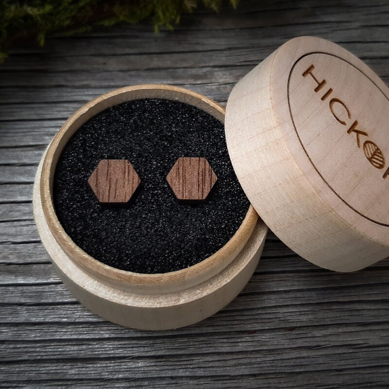 Hexagon Stud Earrings - Etsy