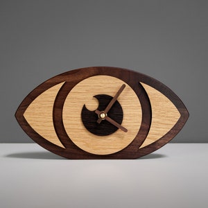 Tabletop Wooden Clock 'iris' | Walnut, Oak & Wenge | Minimalist Design ...