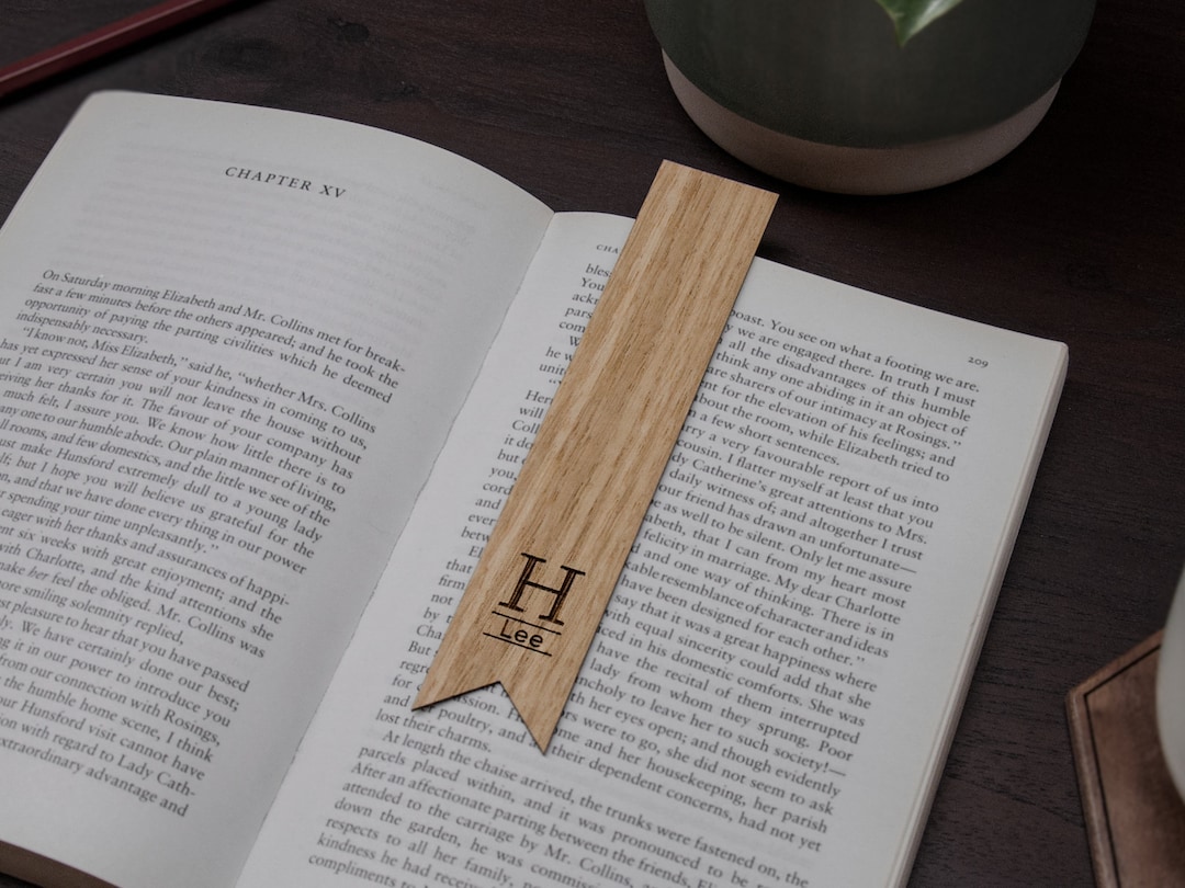 Personalized Wooden Bookmark | Ribbon | Oak | Engraved Gift - Etsy