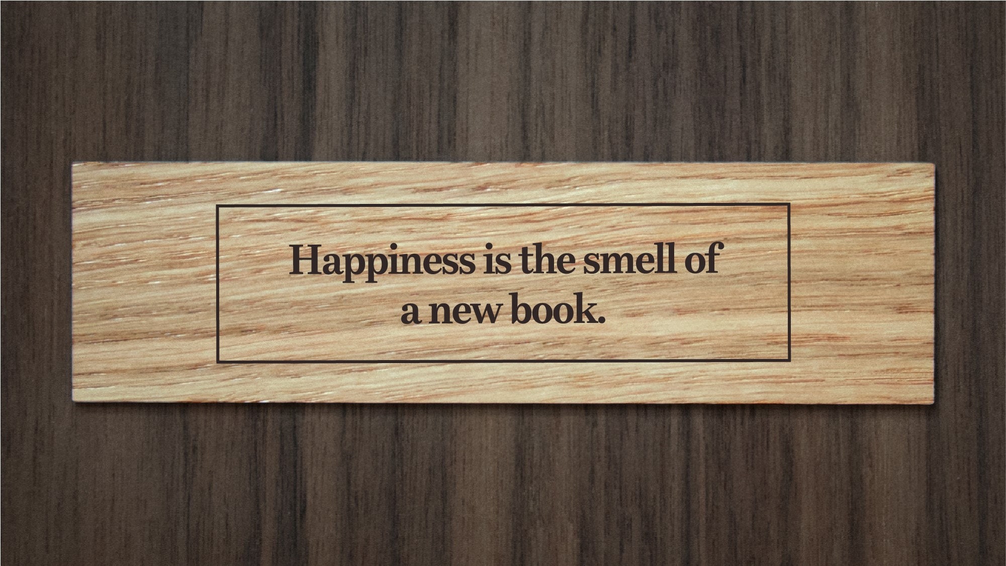 Happiness Is... Wooden Bookmark | Rectangle | Oak | Engraved Gift - Etsy
