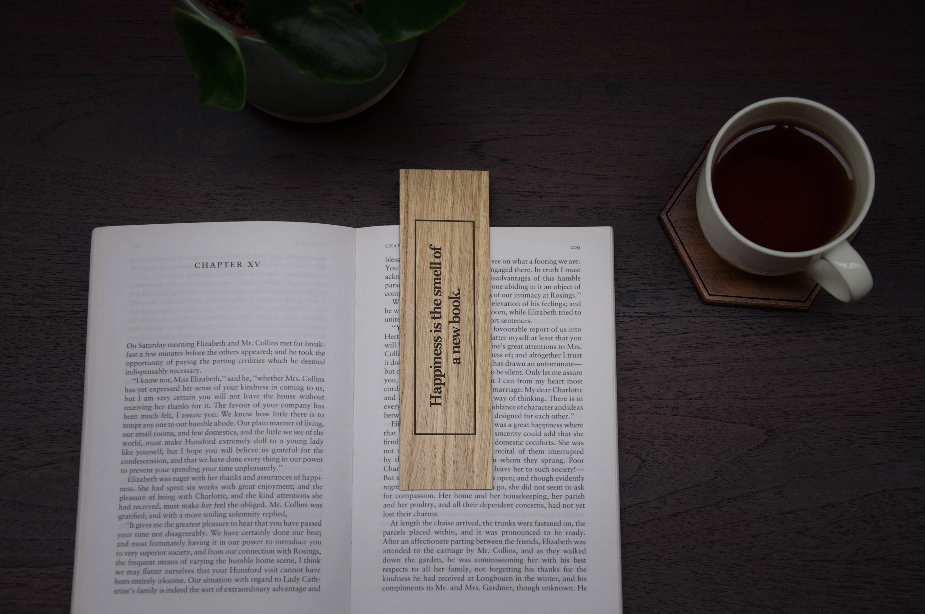 Happiness Is... Wooden Bookmark | Rectangle | Oak | Engraved Gift - Etsy