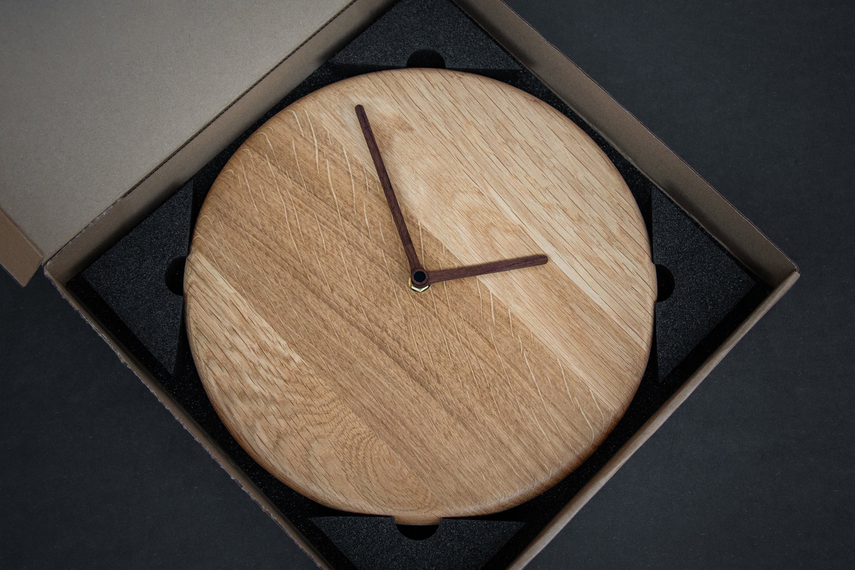 Minimalist Wooden Clock Solid Oak Natural | Etsy