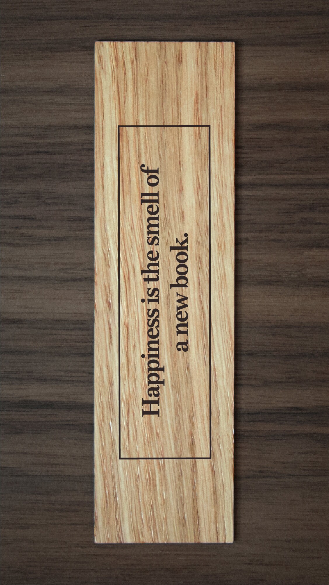 Happiness Is... Wooden Bookmark | Rectangle | Oak | Engraved Gift - Etsy