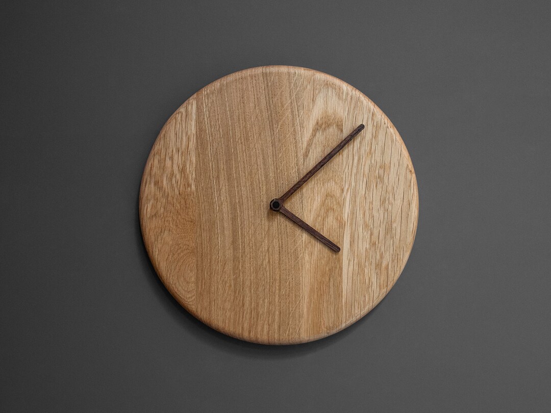 Minimalist Wooden Clock | Solid Oak | Natural - Etsy