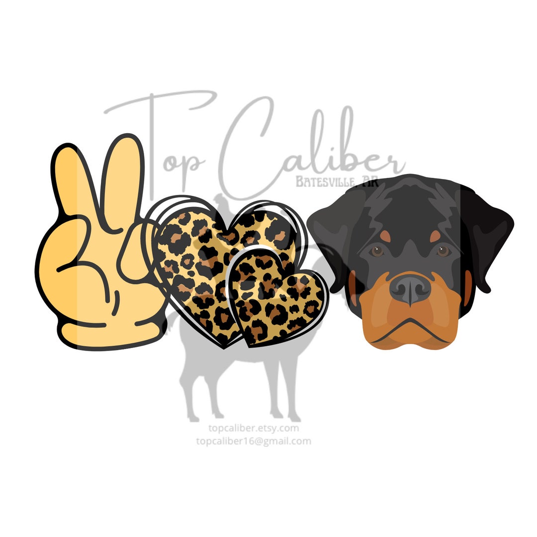 Peace Love Rottweiler Leopard SVG PNG - Etsy