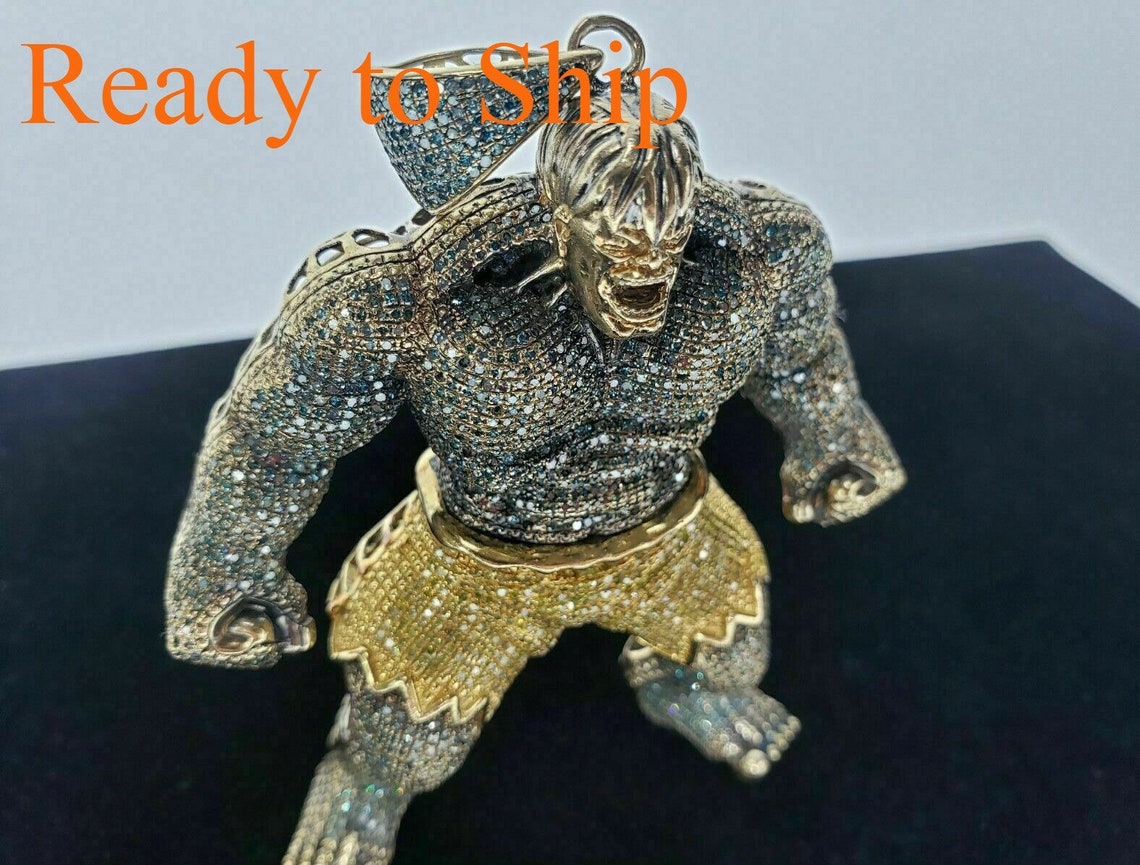 9.75 CT Diamond Hulk Pendant Diamond Pendant Angry Hulk - Etsy