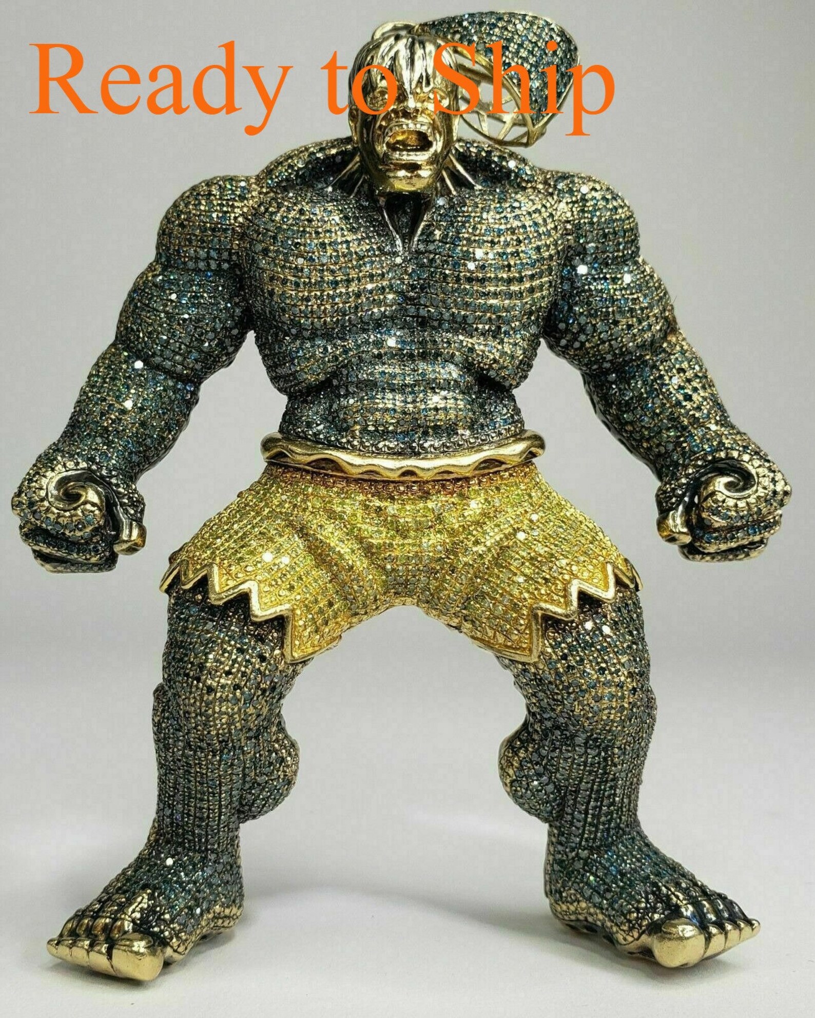 9.75 CT Diamond Hulk Pendant Diamond Pendant Angry Hulk - Etsy