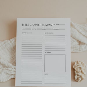 Printable Bible Chapter Summary, Bible Study Planner, Faith, Religion ...